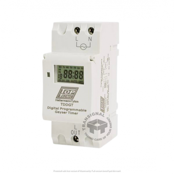 HELLERMANNTYTON TIMER DIGITAL 7 DAY 20A GEYSER DIN RAIL MOUNTED ...